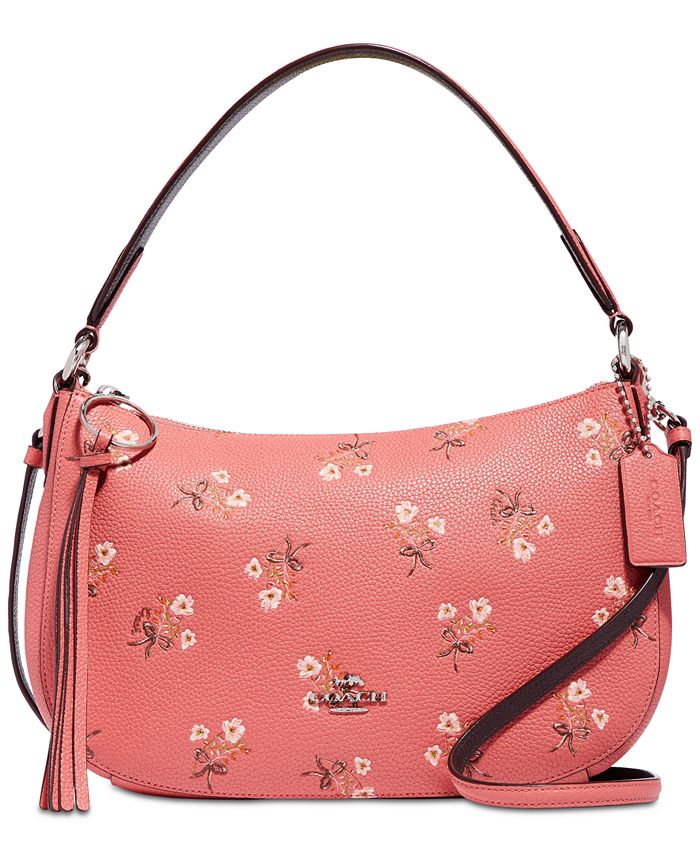 COACH Floral Print Leather Sutton Crossbody - Macy's