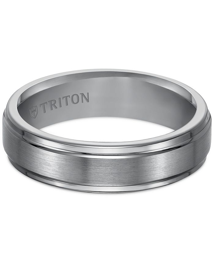 Triton Men's Tungsten Carbide Ring, 6mm Comfort Fit Wedding Band - Macy's