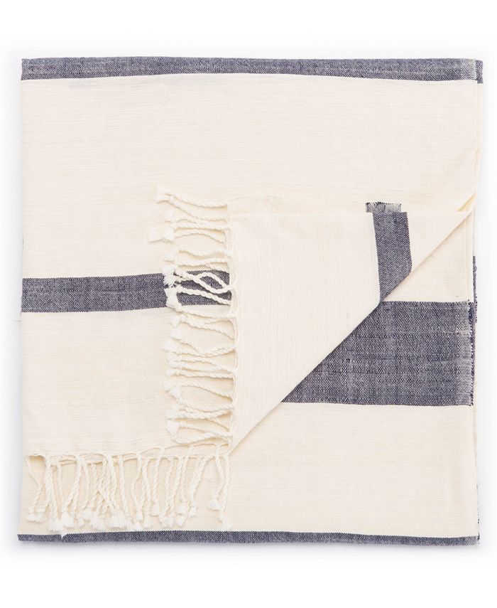 Jaipur Living Jurnee Blue/ Cream Stripe Throw 50" X 60" - Macy's