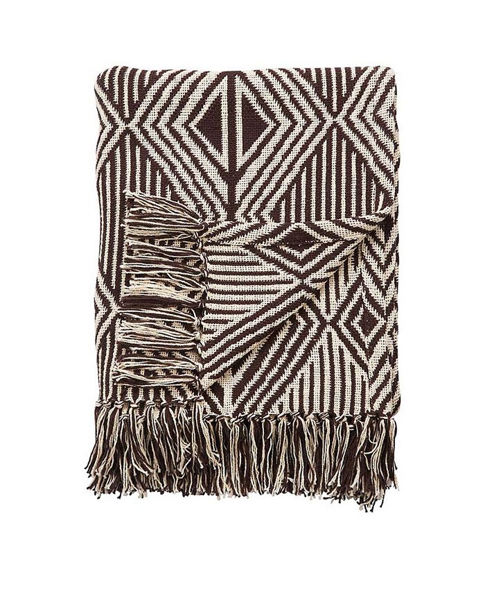 Jaipur Living National Geometric By Etosha Brown/White Geometric Throw ...