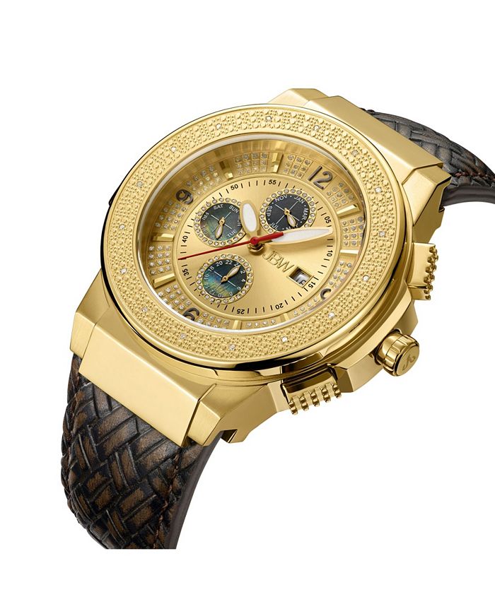 Jbw Men's Saxon Diamond (1/6 ct.t.w.) 18k Gold Plated Stainless Steel ...