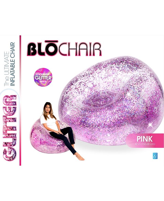 Brooke And Dylan Pool Candy Glitter Inflatable Chair-Pink & Reviews ...
