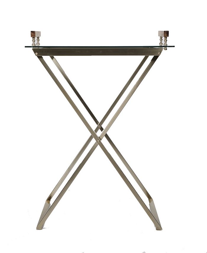 Mind Reader Glass Table with Removable Glass Tray For Serving Purposes ...