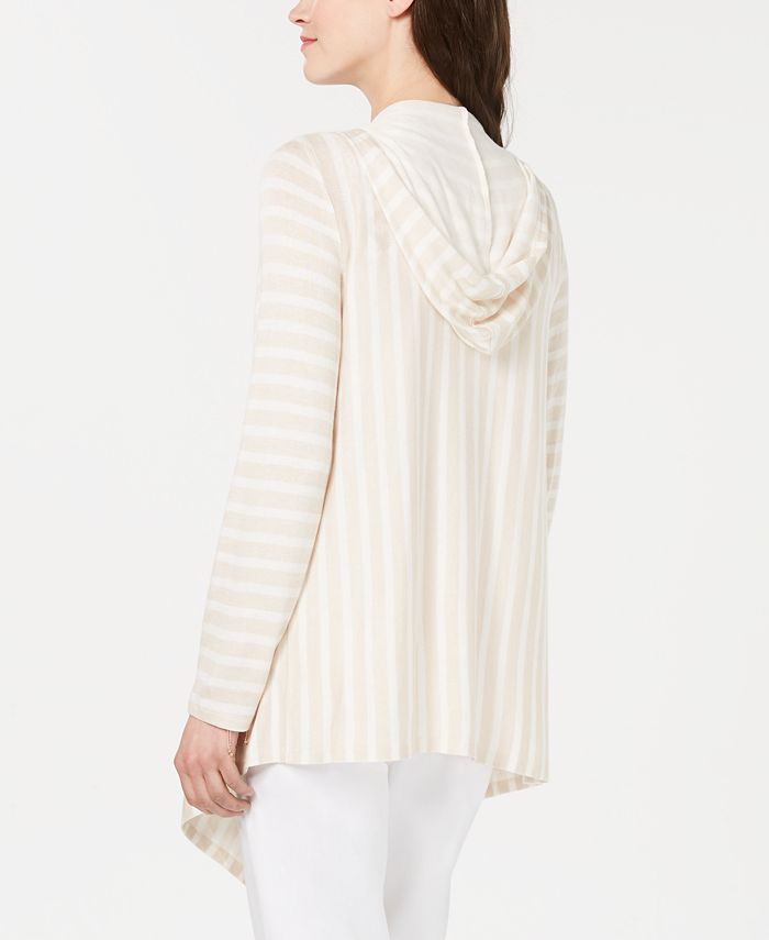 Style & Co Striped Hooded Completer Cardigan, Created for Macy's - Macy's