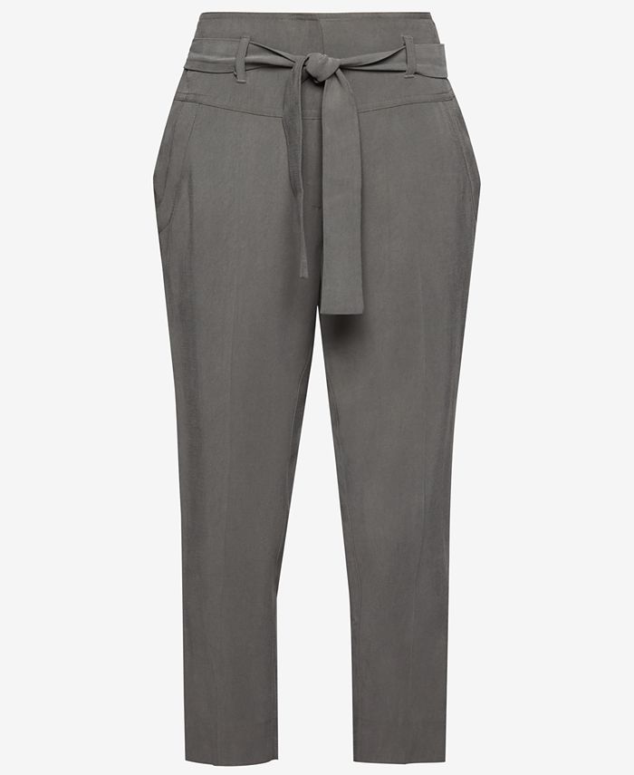 BCBGeneration Tie-Waist Cropped Trousers - Macy's
