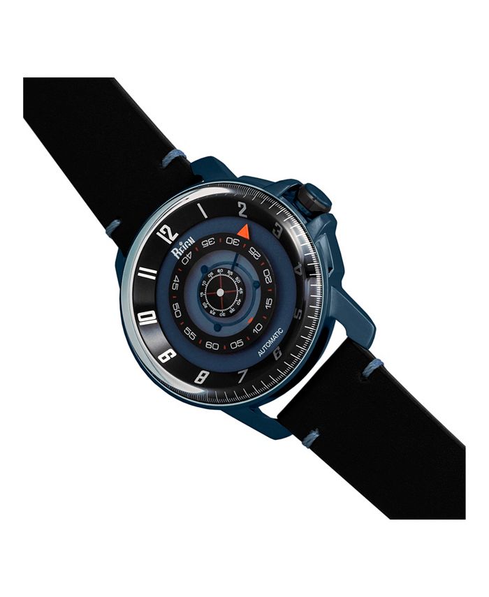 Reign Monarch Automatic Blue Dial, Genuine Black Leather Watch 46mm ...
