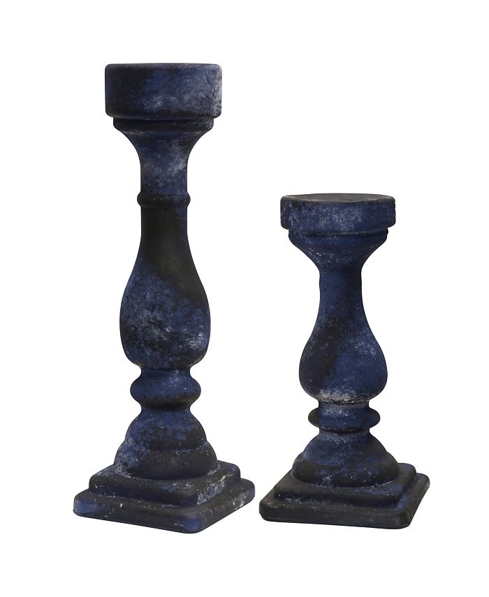 StyleCraft Frosted Recycled Glass Candle Holders - Set of 2 - Macy's