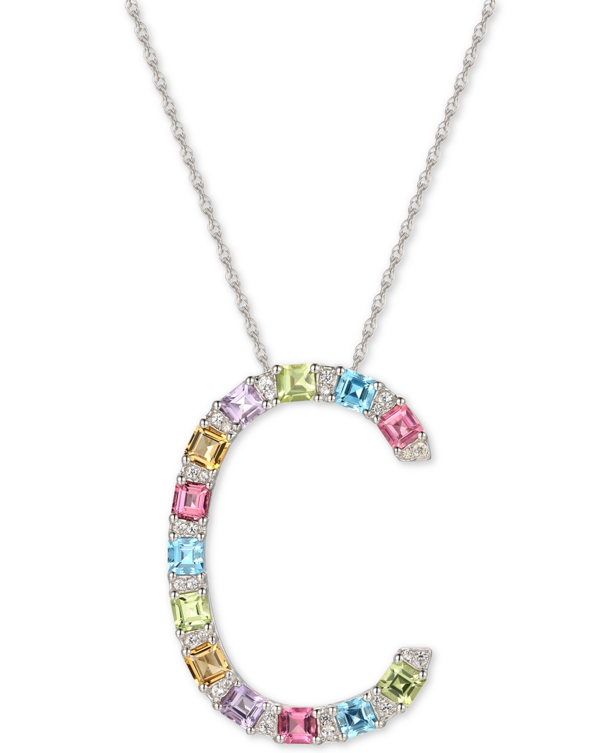 Click here for Multi-Gemstone (3-1/5 ct. t.w.) Initial 18 Pendant... prices