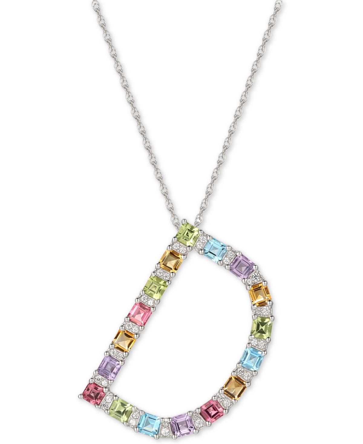 Click here for Multi-Gemstone (3-1/5 ct. t.w.) Initial 18 Pendant... prices