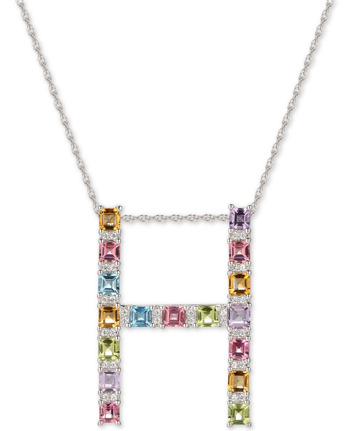 Click here for Multi-Gemstone (3-1/5 ct. t.w.) Initial 18 Pendant... prices