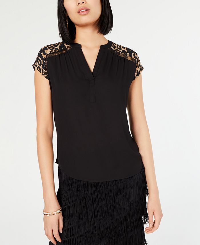 INC International Concepts INC Petite Solid & Leopard-Print Top ...
