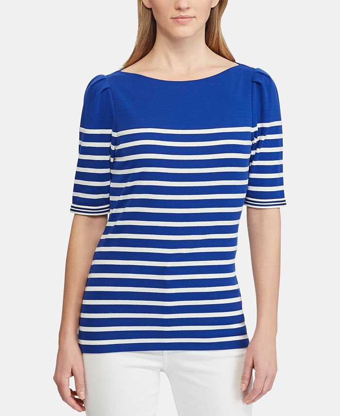 Lauren Ralph Lauren Petite Striped Top - Macy's