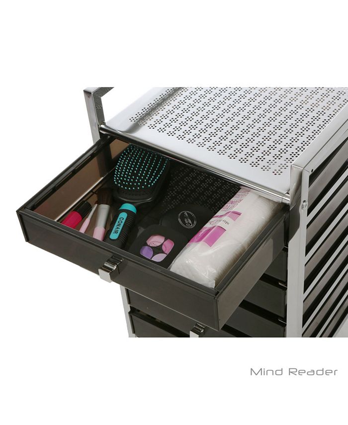 Mind Reader Rolling Storage Cart and Organizer with 6 Plastic Drawers ...