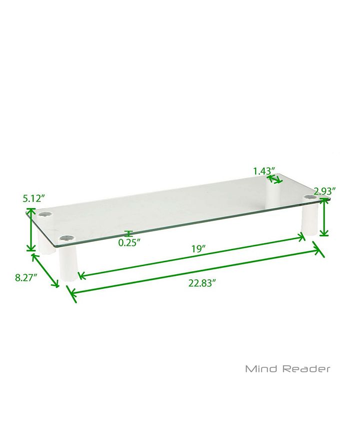 Mind Reader Glass Monitor Stand Riser for Computer, Laptop, Desk, Imac ...