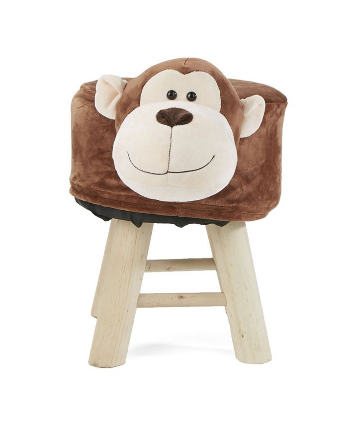 Mind Reader Children's Favorite Monkey Animal Stool, Chair, Ottoman ...