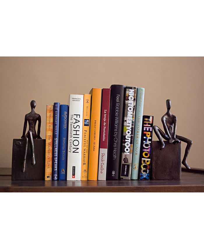 Danya B Bookend Set with Man and Woman Sitting on a Block - Macy's