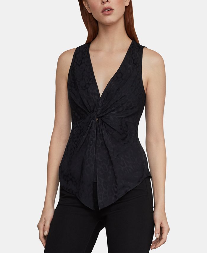 BCBGMAXAZRIA Leopard-Print Twist-Front Top & Reviews - BCBGMAXAZRIA ...