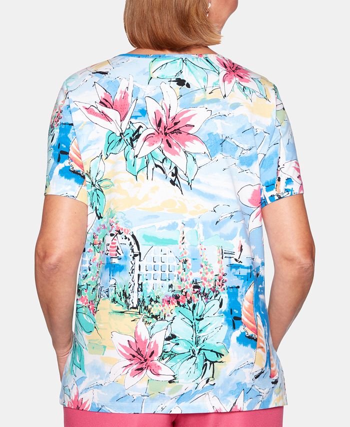 Alfred Dunner Classics Printed Studded Top - Macy's