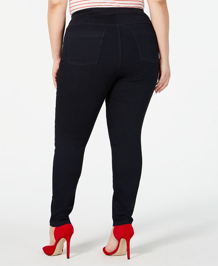 Hue Plus Size Extreme Zip Hem Denim Leggings, Created for Macy's - Macy's