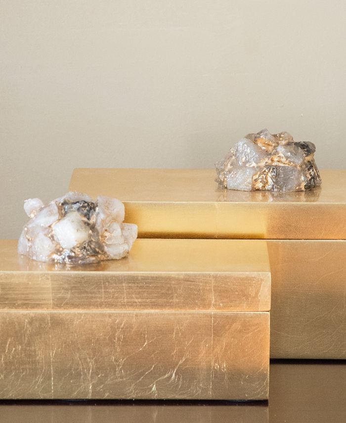 Couture Astoria Quartz Rectangular Boxes (Set of 2) - Macy's