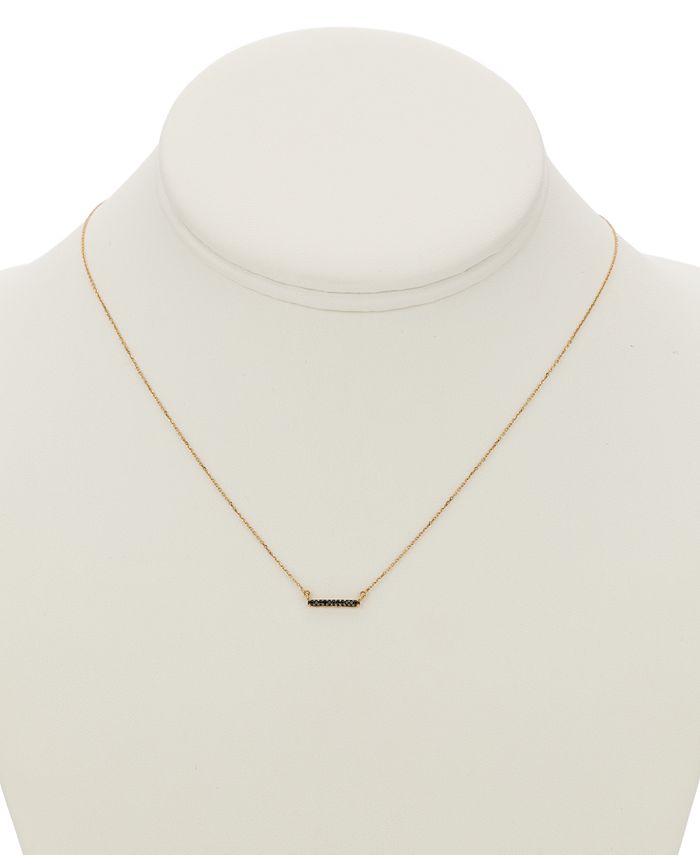 Elsie May Black Diamond Accent Dash Pendant Necklace in 14k Gold, 15 ...