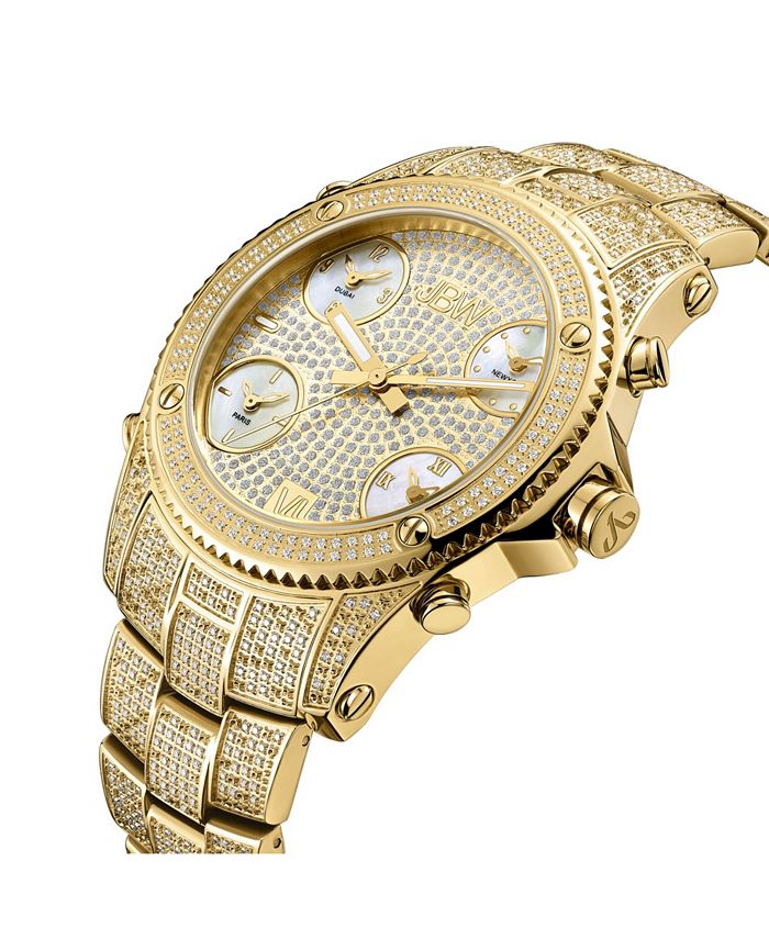 Jbw Men's Limited Edition Jet Setter Diamond 18k Gold Plated Stainless ...