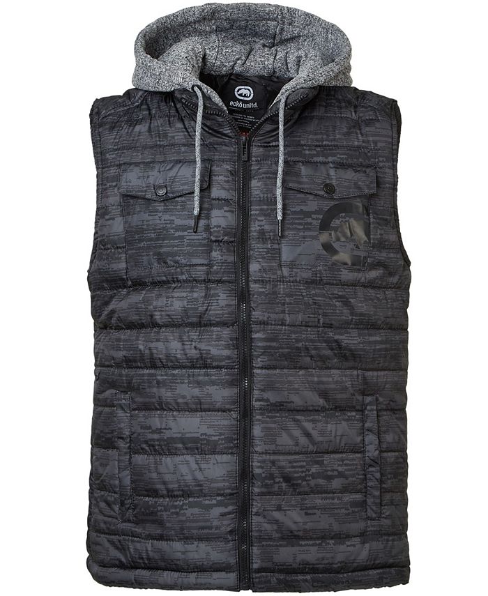 Ecko Unltd Men's Flyknit Quilted Hooded Vest - Macy's