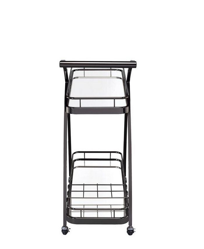 Coaster Home Furnishings Brogan 2-Tier Serving Cart with Bottle Wine ...