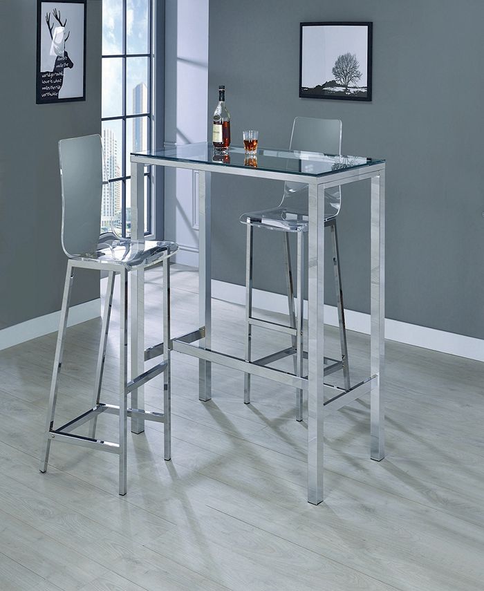 Coaster Home Furnishings Augustas Bar Table with Glass Top - Macy's