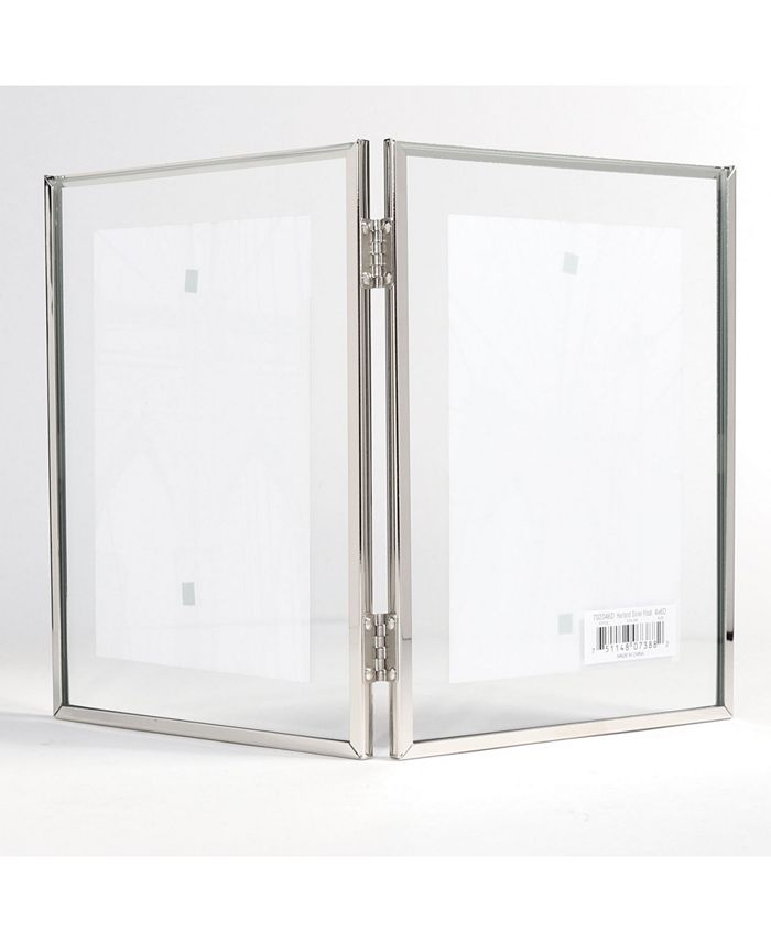 Lawrence Frames Hinged Double Harland Silver Metal Float Frame - 4" x 6 ...