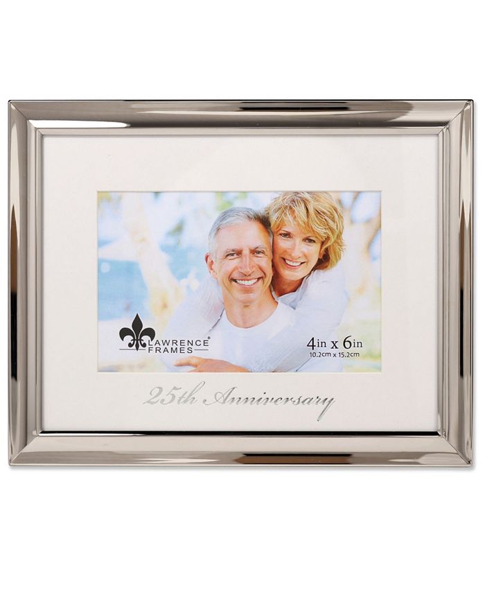 Lawrence Frames Silver Metal Picture Frame - 25Th Anniversary - 4" x 6 ...