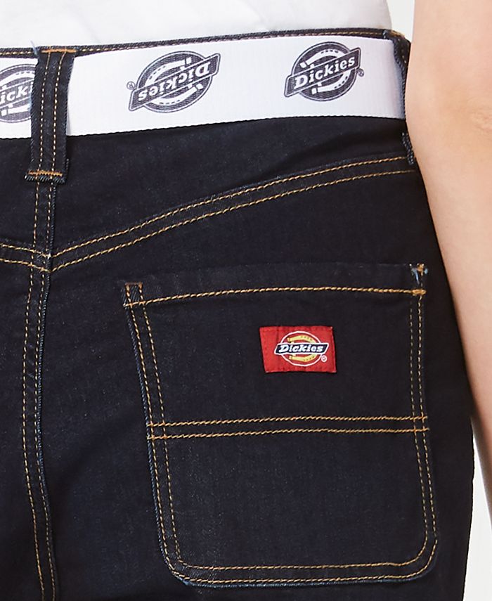 Dickies Belted High-Rise Jean Shorts - Macy's