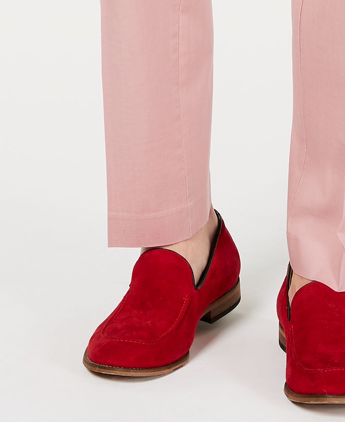 Tallia Men's Slim-Fit Stretch Pink Suit Pants - Macy's