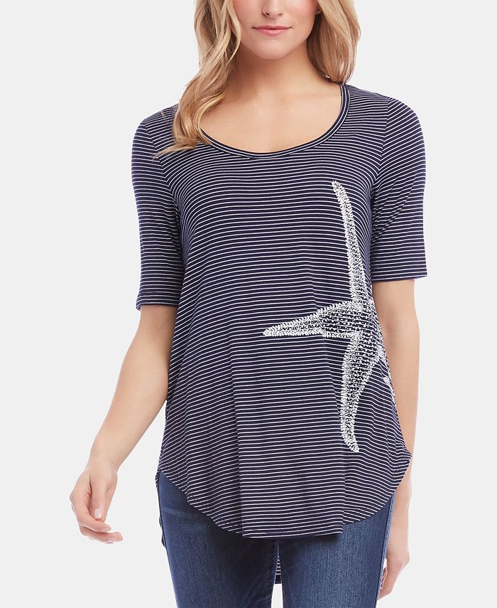 Karen Kane Striped Starfish-Graphic Top - Macy's