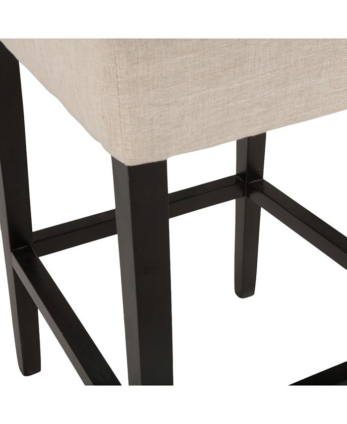 World Interiors Jona Linen Bar Chair with Dark Walnut Legs - 22.5" x 21 ...