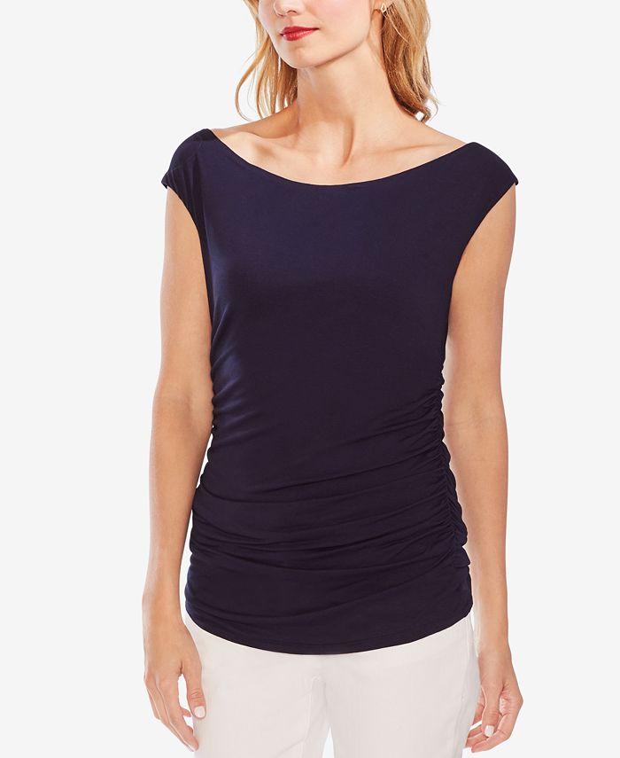 Vince Camuto Ruched Boat-Neck Top - Macy's