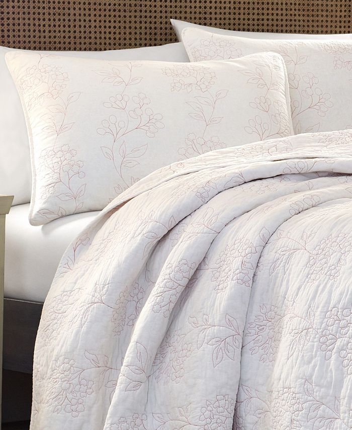 Laura Ashley Belinda Blush Quilt Set, Full/Queen - Macy's