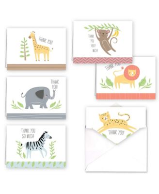 Jungle Animals Note Cards Assortment - Macy's