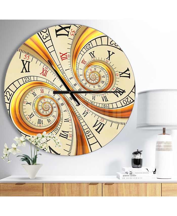 Design Art Designart Oversized Contemporary Round Metal Wall Clock - Macy's