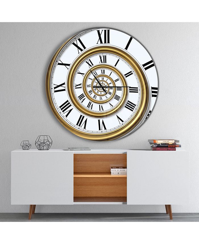 Design Art Designart Oversized Contemporary Round Metal Wall Clock - 36 ...