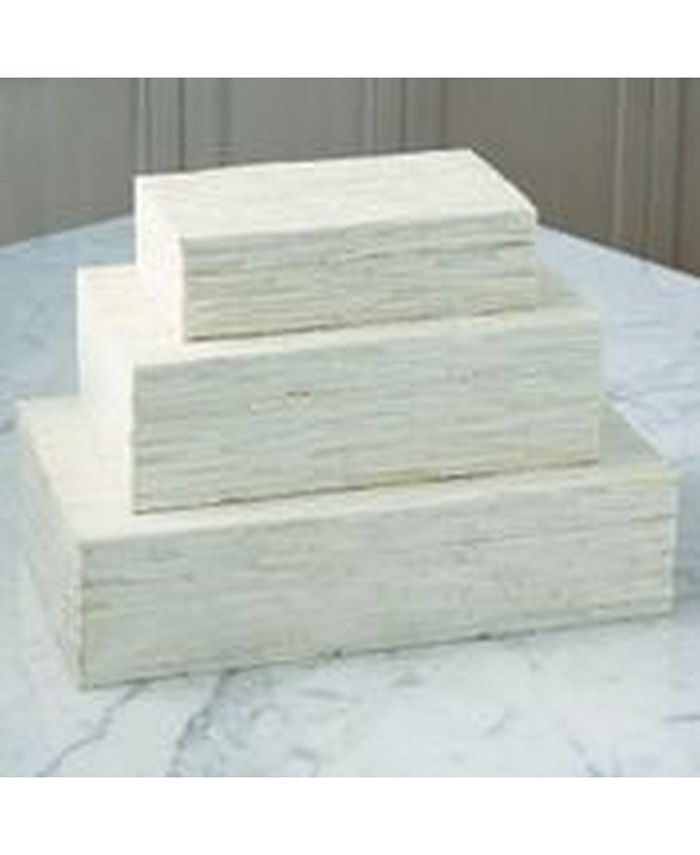 Global Views Chiseled Bone Storage Box Large - Macy's