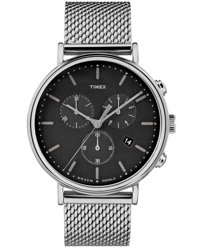 Timex Boutique Timex Fairfield Chronograph 41mm Black Dial Mesh Band ...