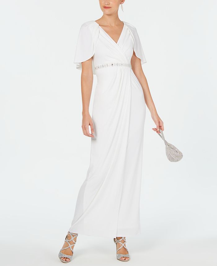 Adrianna Papell Embellished Capelet Gown - Macy's