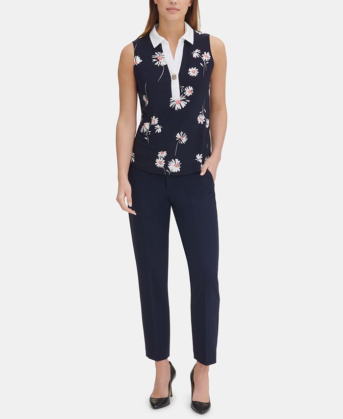 Tommy Hilfiger Floral-Print Toggle-Button Top, Created for Macy's - Macy's