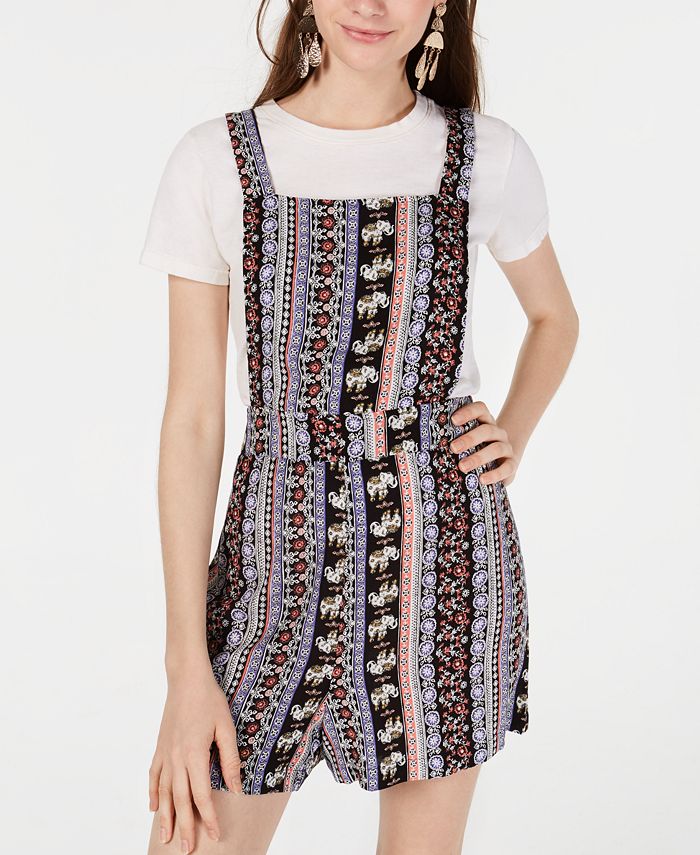 Be Bop Juniors' Gauze Shortalls - Macy's