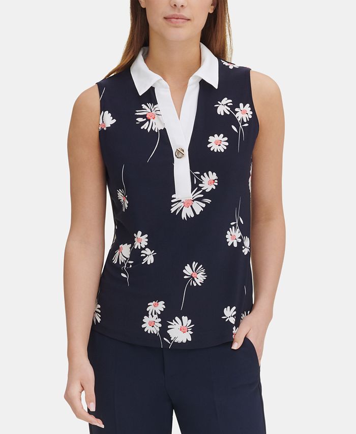 Tommy Hilfiger Floral-Print Toggle-Button Top, Created for Macy's - Macy's