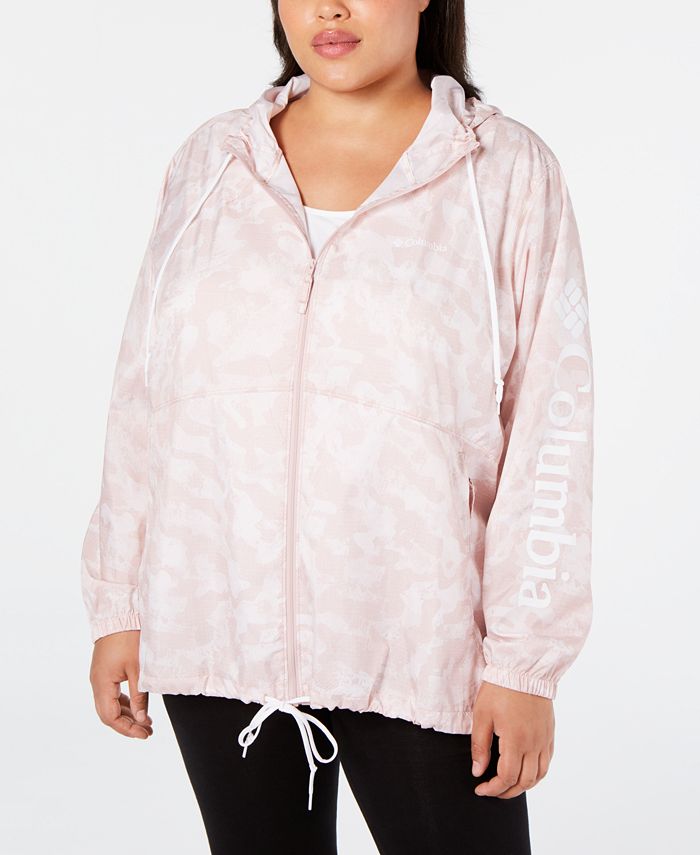 Columbia Plus Size Printed Hooded Windbreaker - Macy's