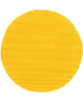 Bridgeport Home Exact Shag Exs1 Tuscan Sun Yellow 8' 2" x 8' 2" Round ...