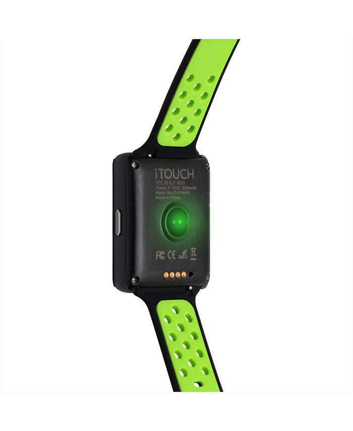iTouch Air 2 Smartwatch 45mm Gunmetal Case with Black and Lime Green ...