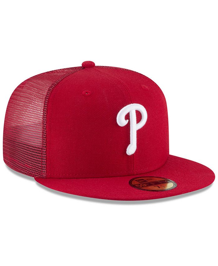 New Era Philadelphia Phillies On-Field Mesh Back 59FIFTY Fitted Cap ...